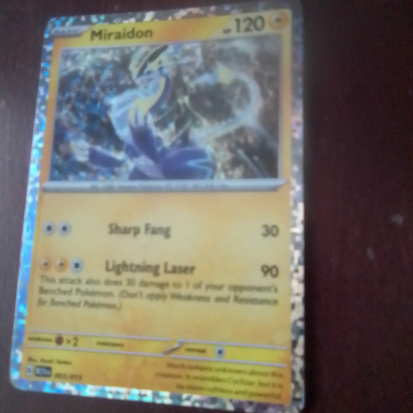 Toys | Miraidon Pokmon Card With Holographic Border | Poshmark